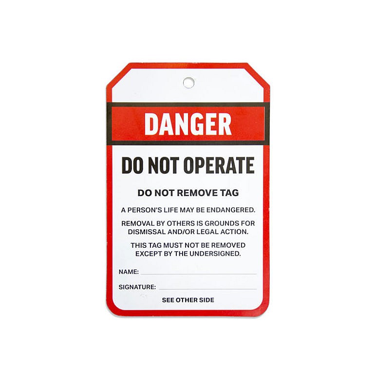 Danger Do Not Operate Tag (Pack of 100 Tags) – Adaptalift Store