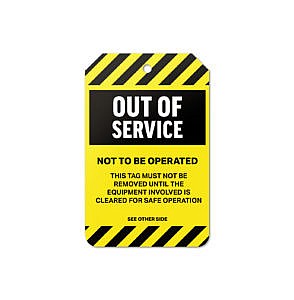 Out Of Service Machinery Lockout Tag (Pack of 100 Tags) – Adaptalift Store